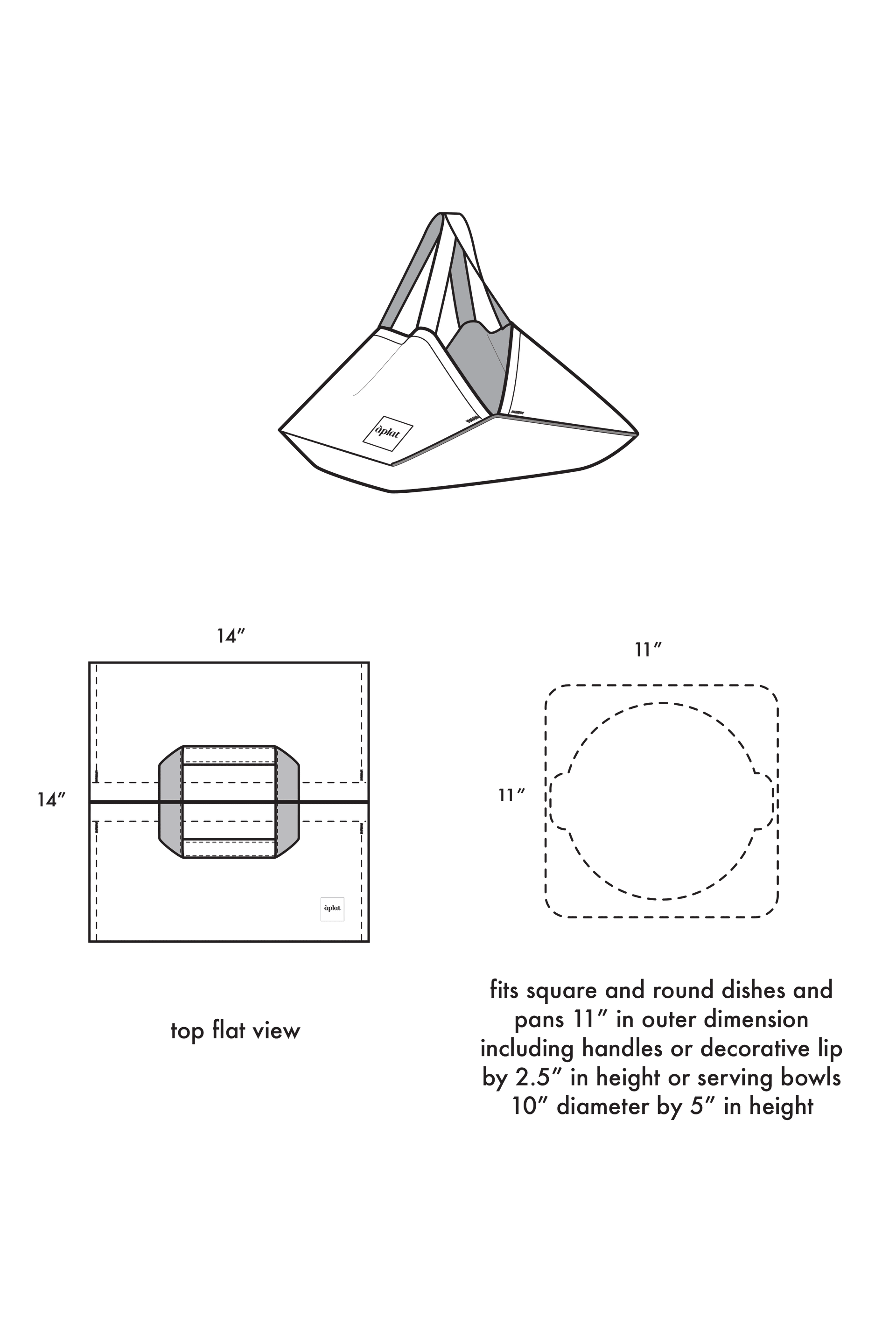 Aplat Reusable Culinary Totes for Carrying Food, Baguettes and More ...